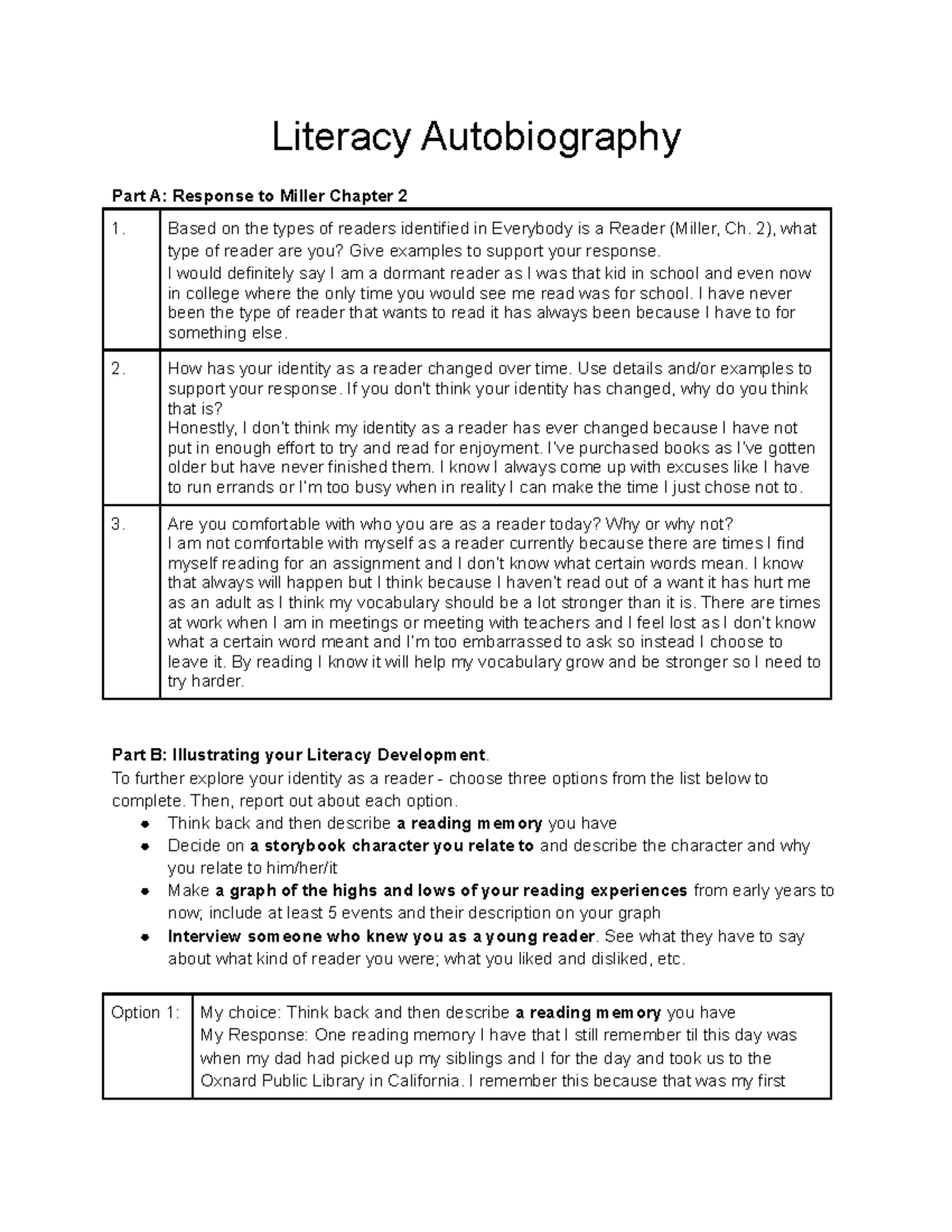 Cecily Avelino L - This is a literacy autobiography on just the ...