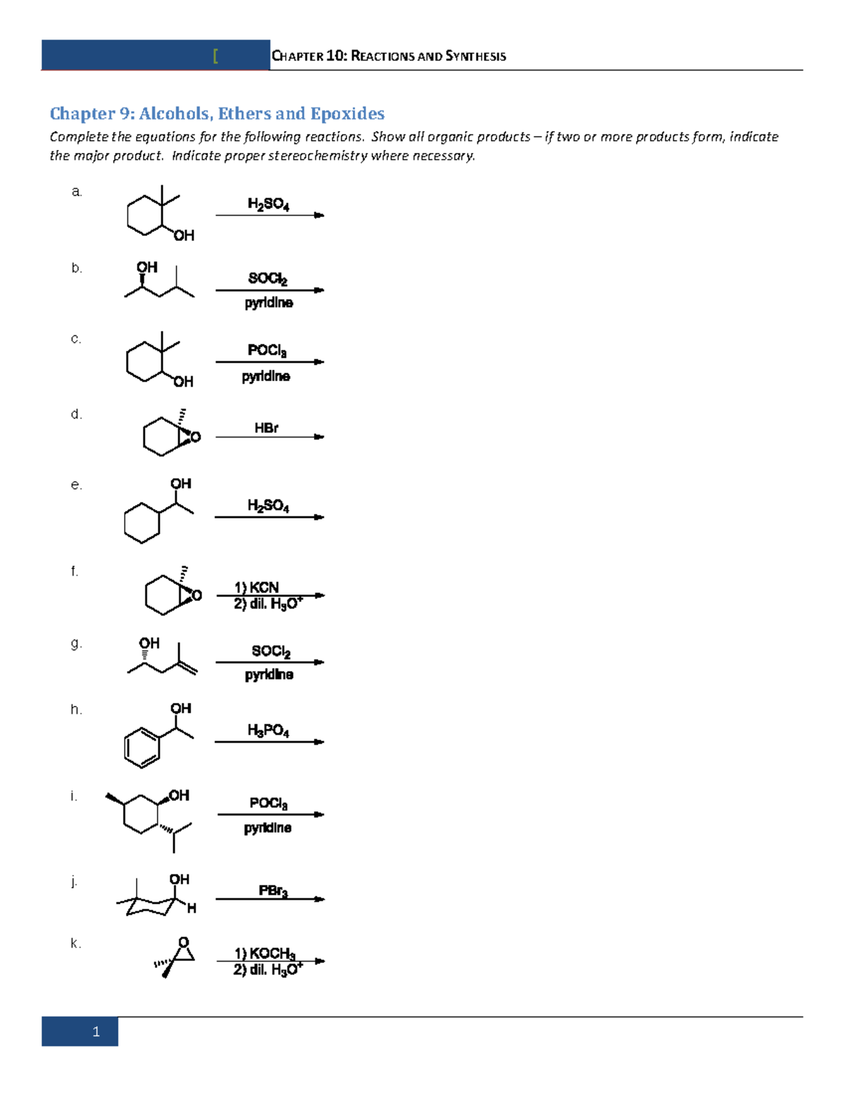 Organic Chemistry Revision Questions and Answers - Chapter 9: Alcohols ...