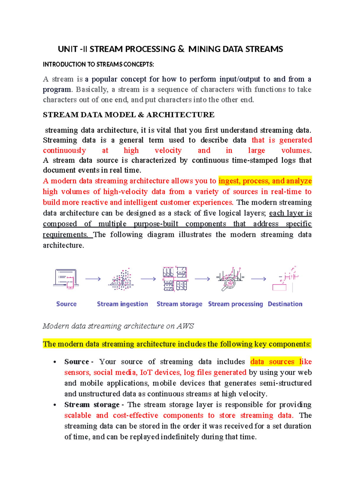 Bda Unit 2 Cse 1and2 Big Data Analytics Unit 2 Unit Ii Stream