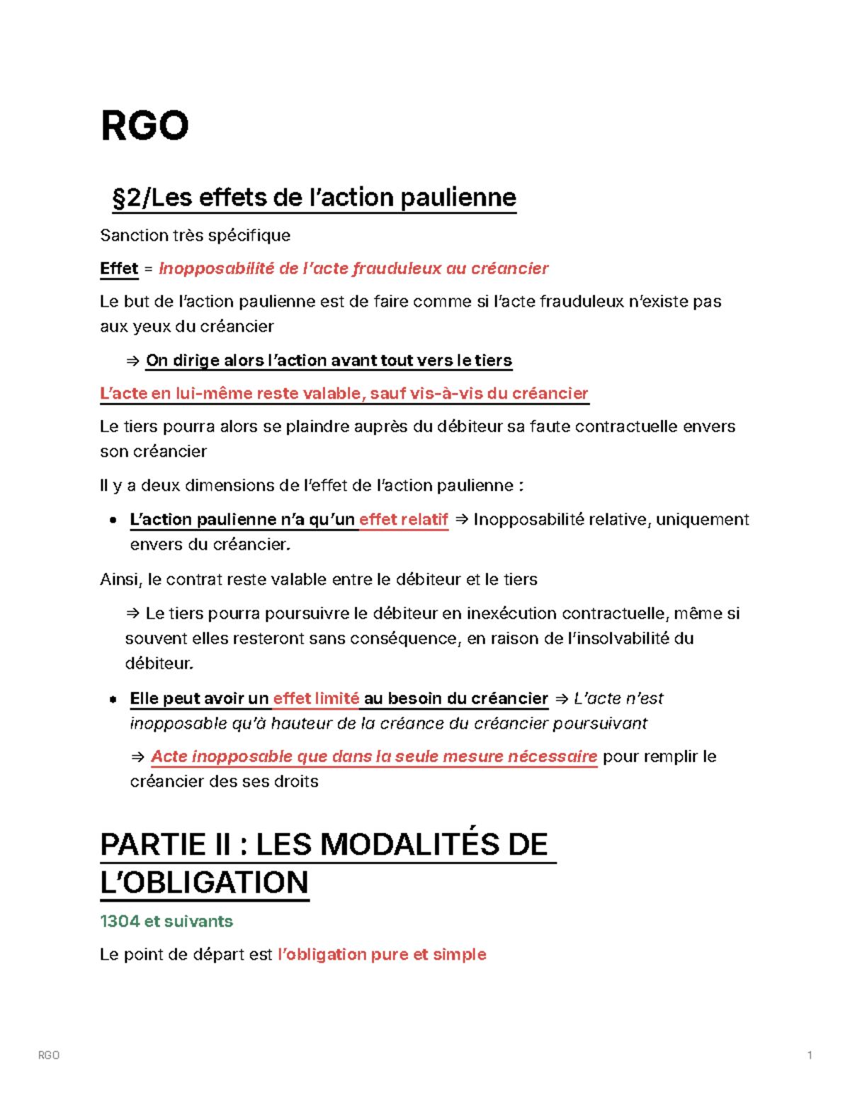 Cours de RGO (S2) du Professeur Thomas Génicon - RGO §2/Les effets de ...