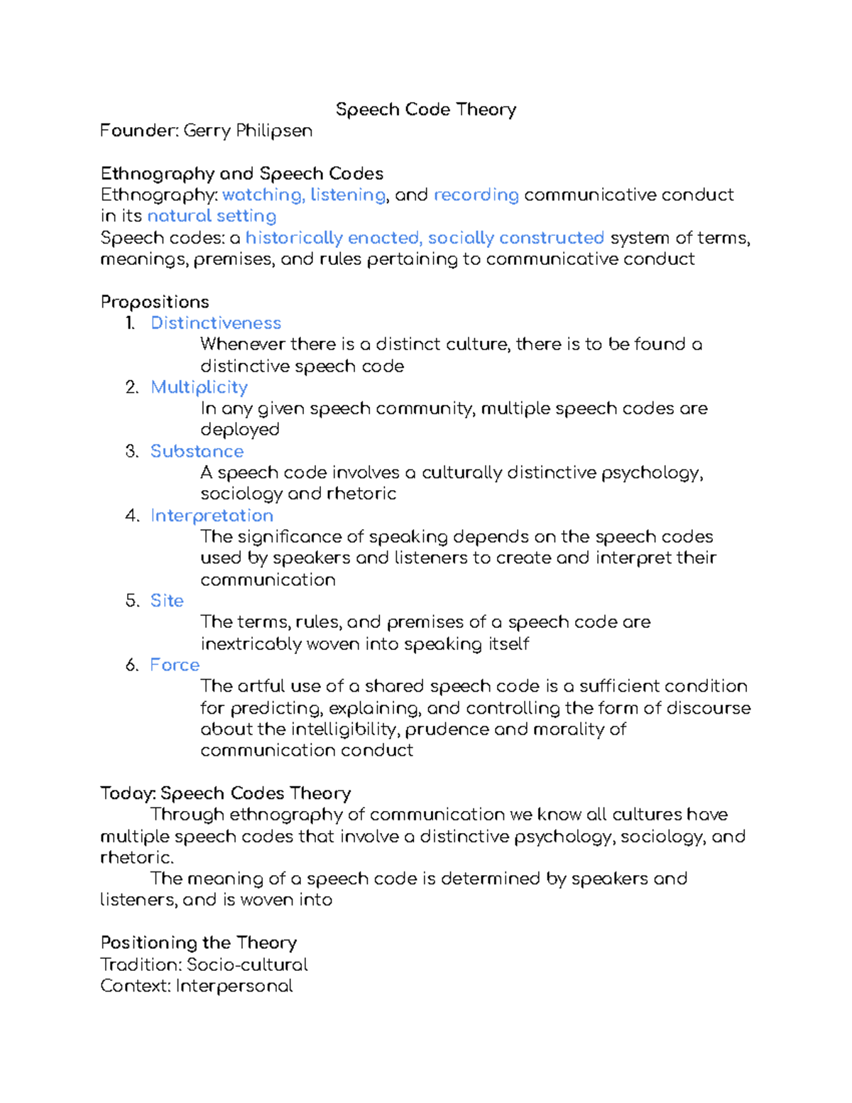 Speech Code Theory - Dr. Long - Speech Code Theory Founder : Gerry ...