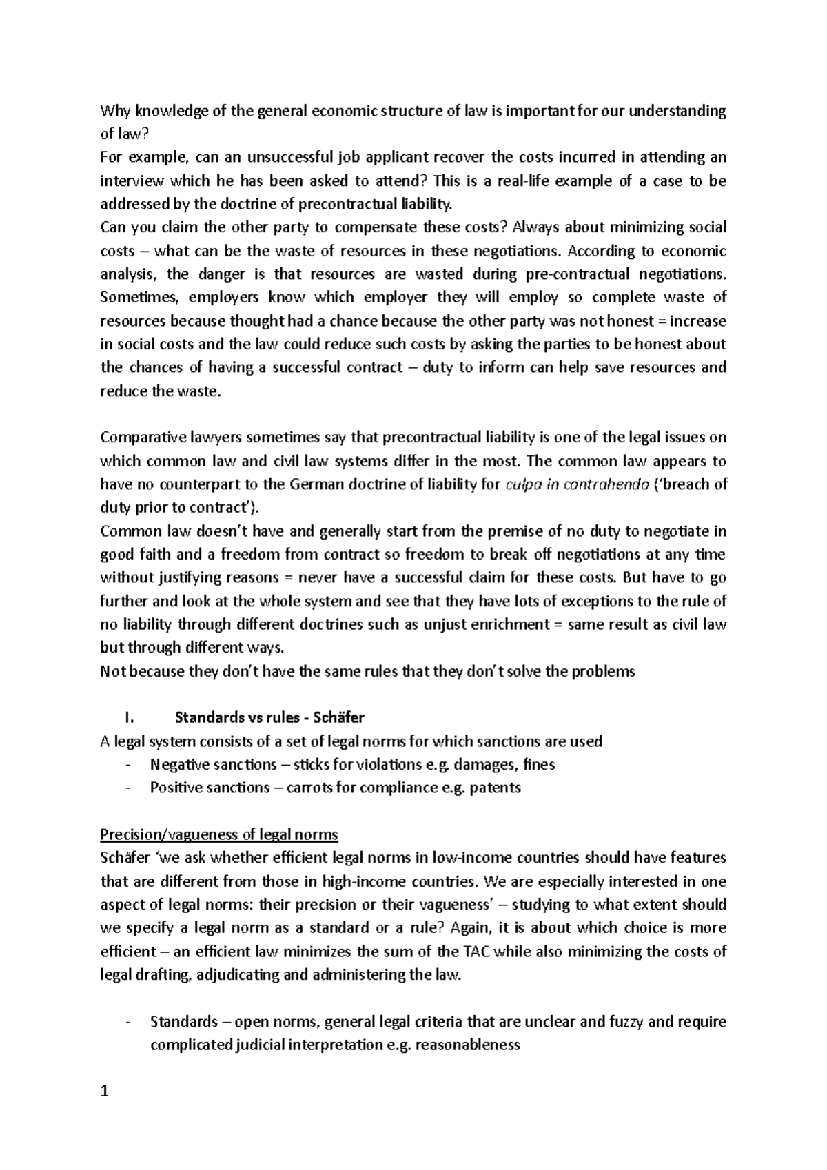 L5 - Standards vs rules (Schäfer), general structure of the law ...