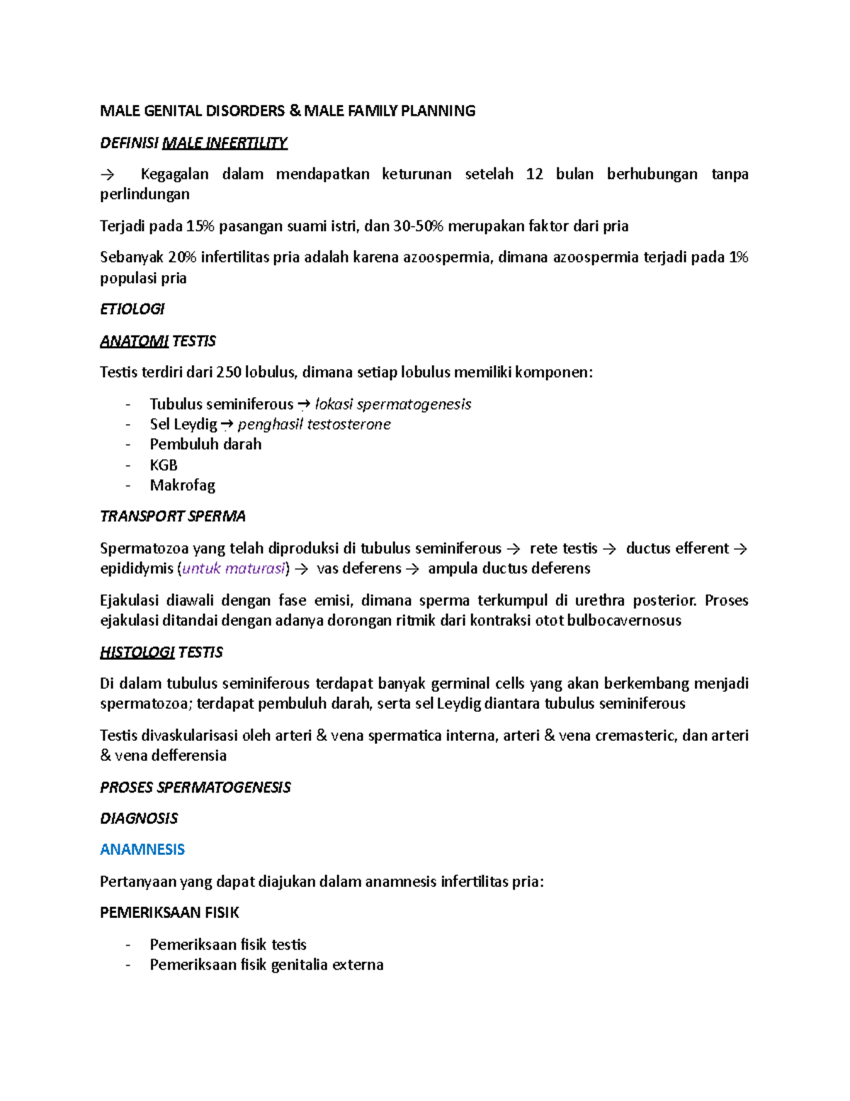 LECT 19 MALE Genital Disorders MALE Family Planning - MALE GENITAL DISORDERS & MALE FAMILY - Studocu