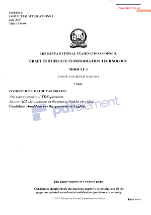 3568 diploma in ict module 1 revision questions and answers - Review ...