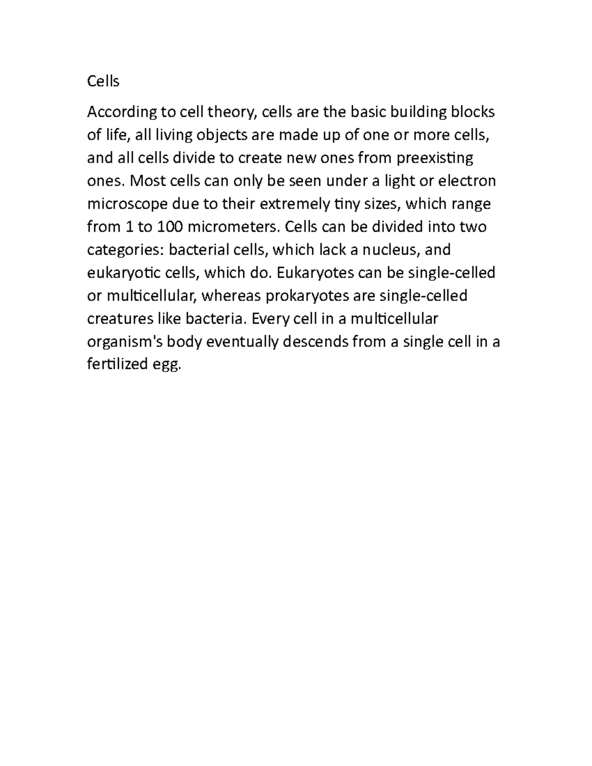 Cells - Biology - Cells According to cell theory, cells are the basic ...