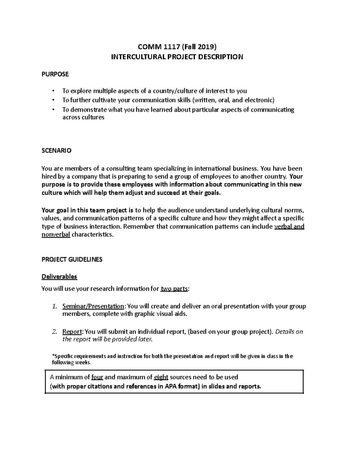 Comm1117 Project Overview Fall 2019 - COMM 1117 - BCIT - Studocu