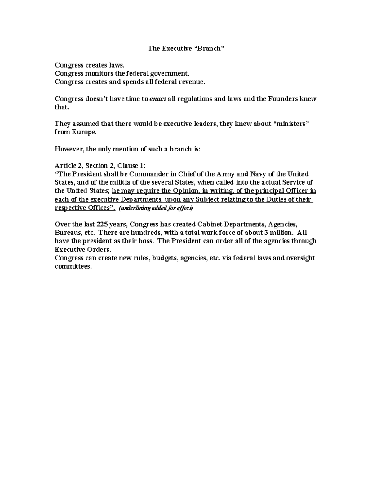 File 54 The Federal Bureaucracy part 2-1 - The Executive “Branch ...