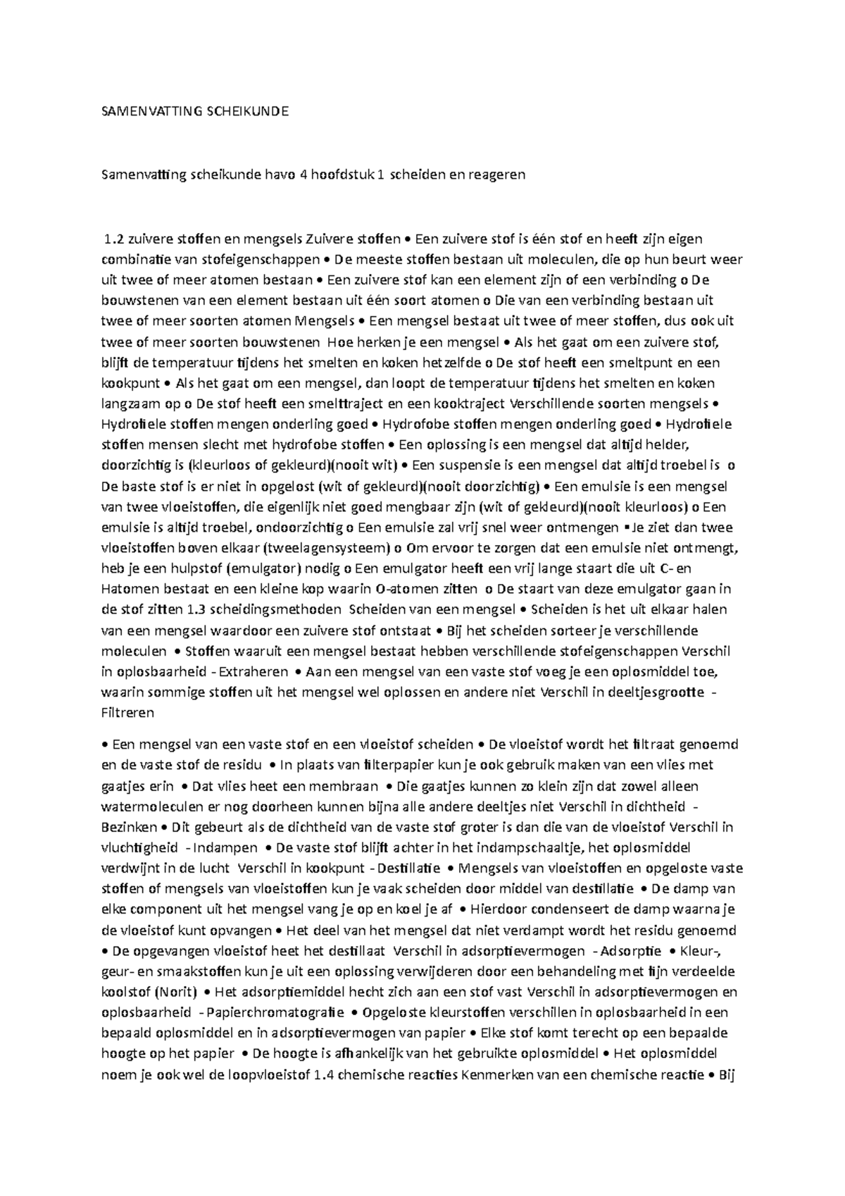 Scheikunde basiskennis - SAMENVATTING SCHEIKUNDE Samenvatting ...