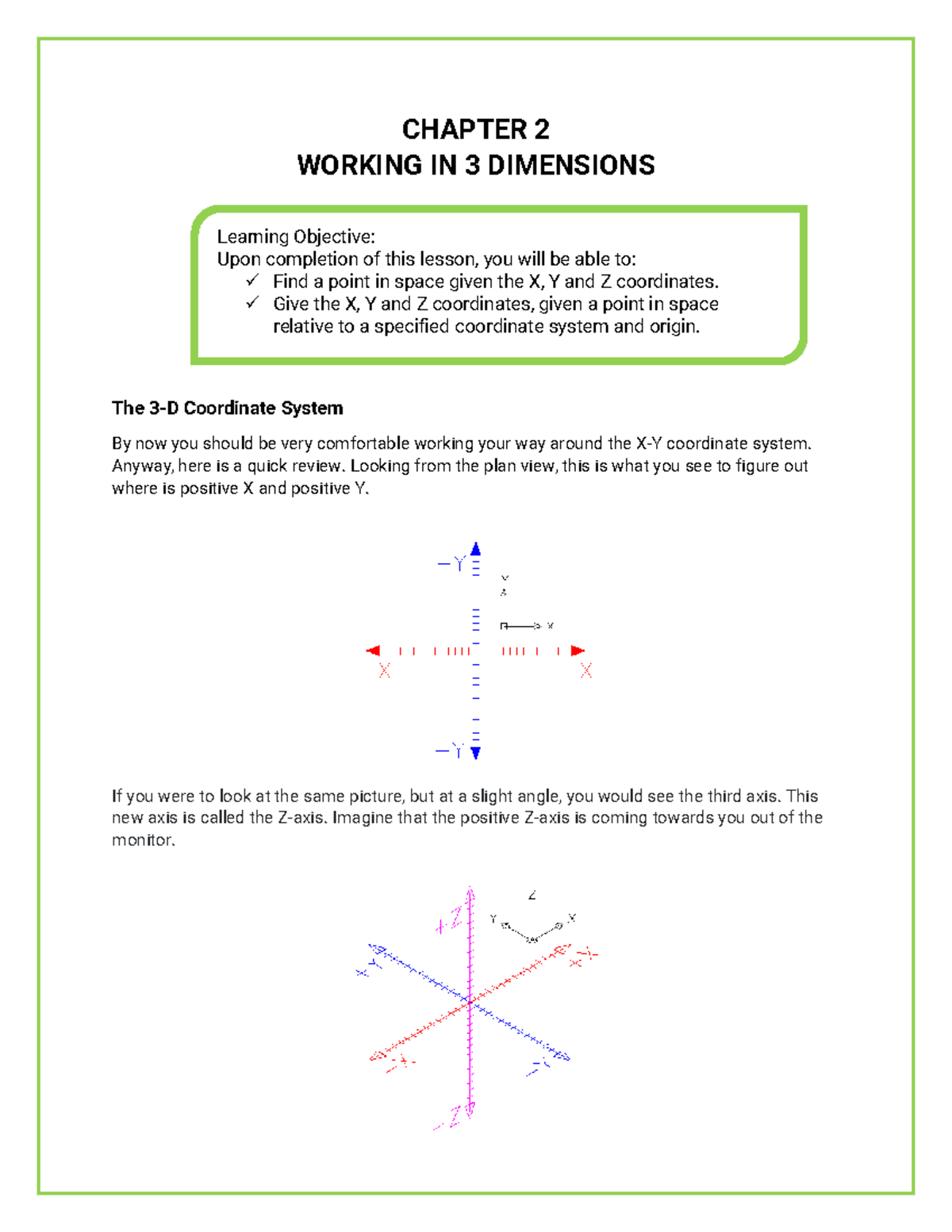 Olautocad 2 - Chapter 2 - REVIEWER - CHAPTER 2 WORKING IN 3 DIMENSIONS ...