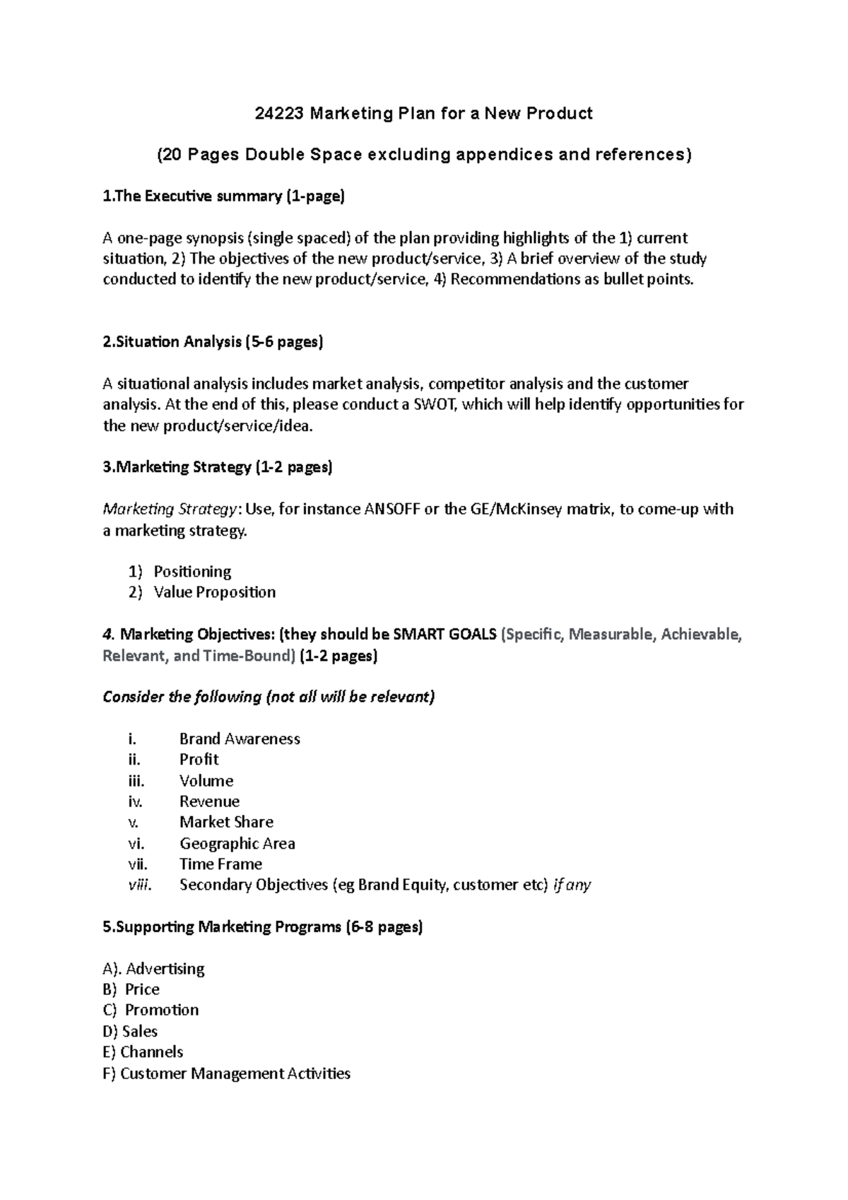 Marketing Plan 24223 - Group project assignment - 24223 Marketing Plan ...