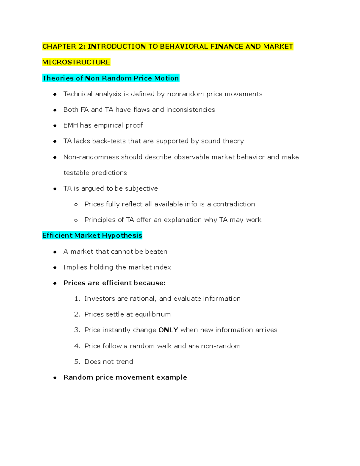 Chapter 2 Introduction TO Behavioral Finance AND Market Microstructure - CHAPTER 2: INTRODUCTION ...