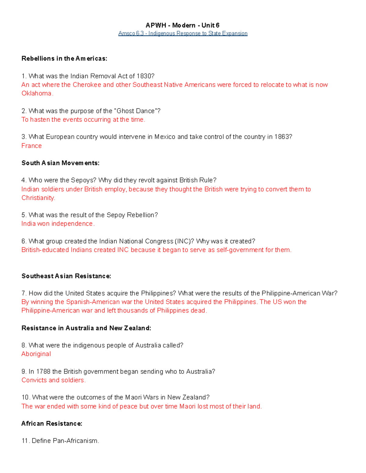 Ashlyn Tag - APWH - Modern - Unit 6 - APWH - Modern - Unit 6 Amsco 6 ...