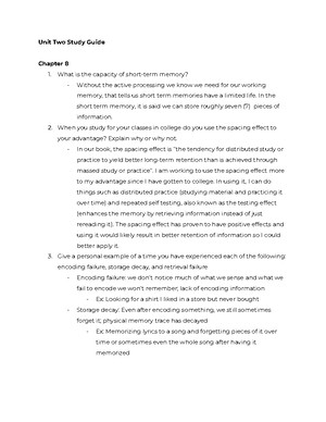 PSY 2000 Unit One Study Guide - Unit One Study Guide Prologue How could ...