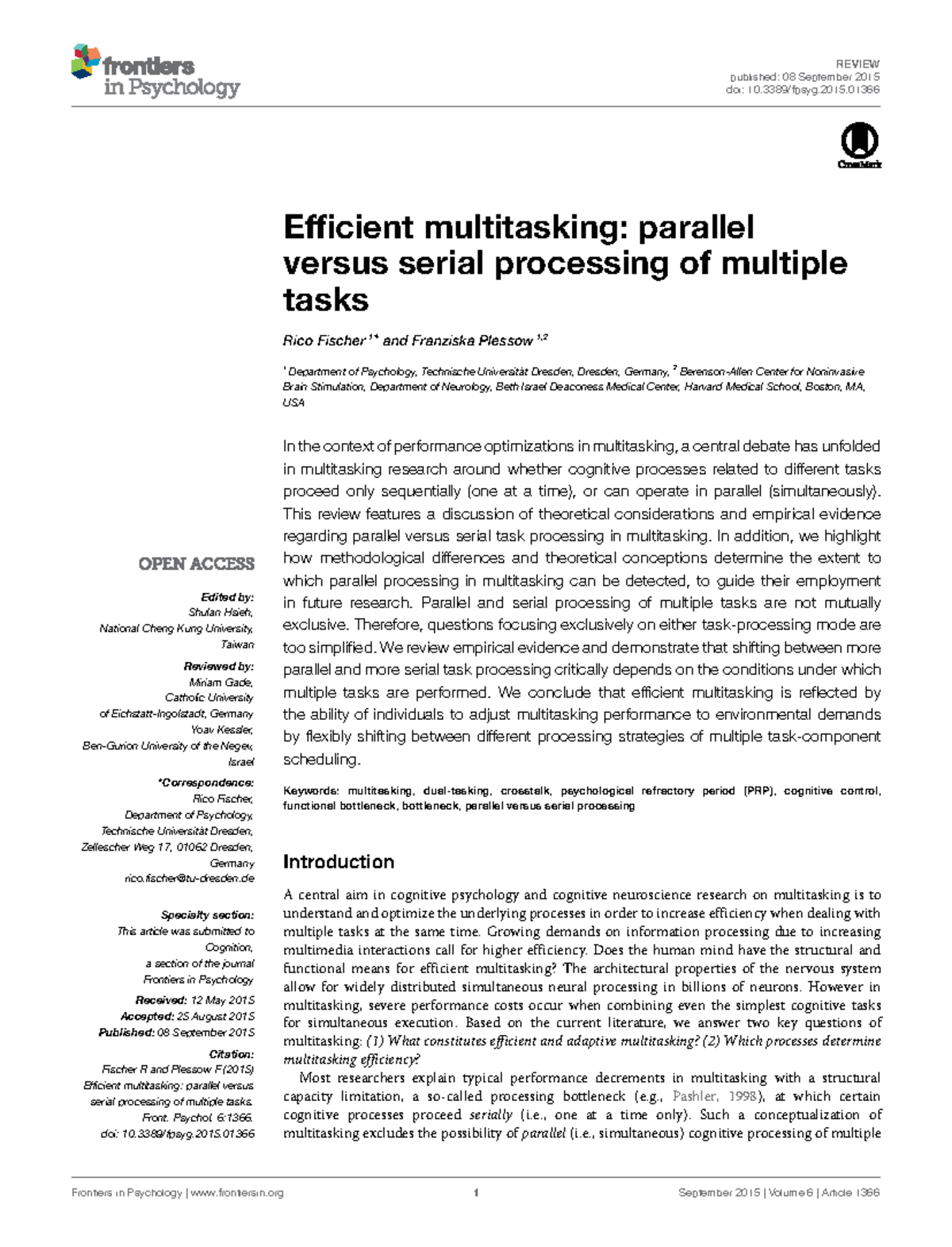 Multitasking reading 1 - PSYC1023 - UNSW Sydney - Studocu