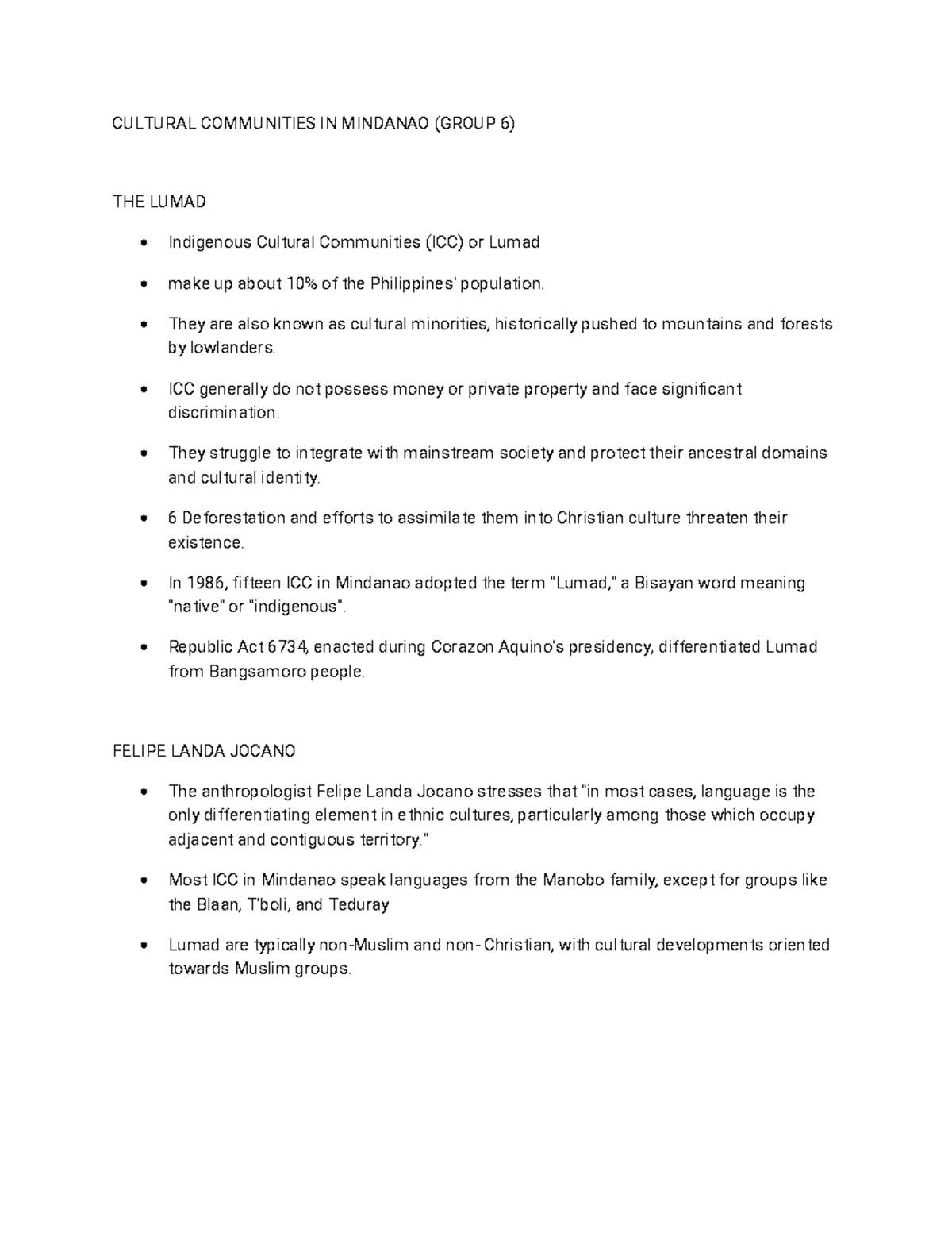Cultural Communities in Mindanao - CULTURAL COMMUNITIES IN MINDANAO ...