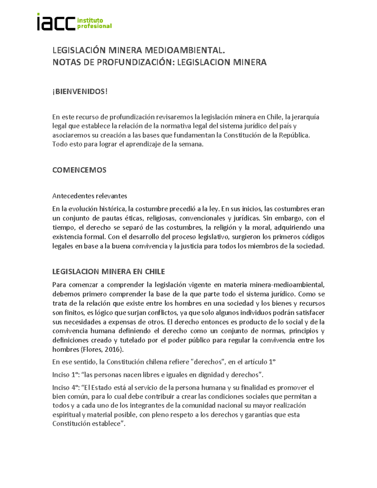 S1 Notas Profundizacion Legma 1204 DE - LEGISLACIÓN MINERA MEDIOAMBIENTAL. NOTAS DE ...