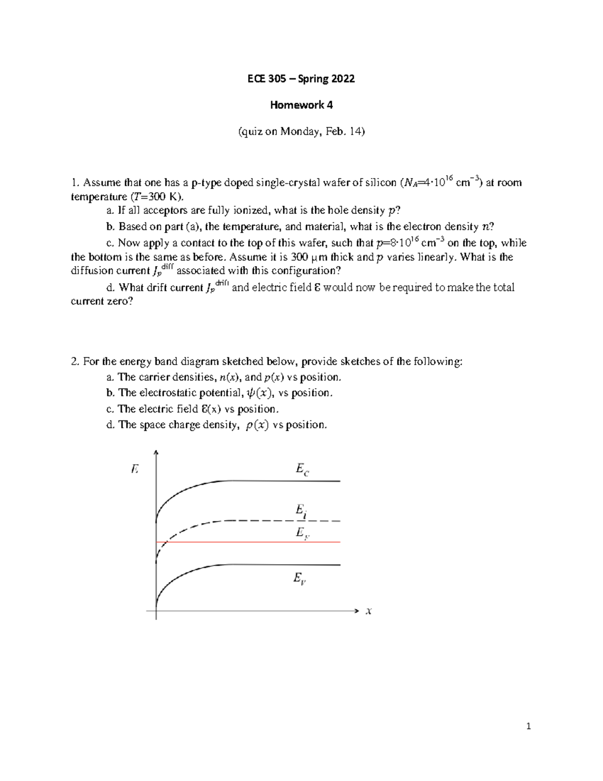 HW4 S2022 - Homework - 1 ECE 305 – Spring 2022 Homework 4 (quiz on ...