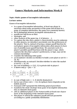 Sequential Game notes with an example - Sequential Game notes with an ...
