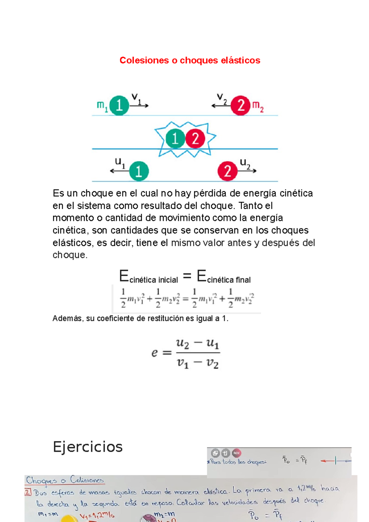 Choques o colisiones Inelásticas - CAF1 2023 Universidad Tecnologica ...