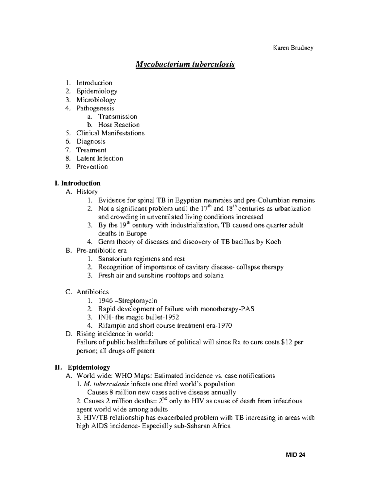 About Tuberculosis and its Causes and other symptoms. - Karen Brudney ...