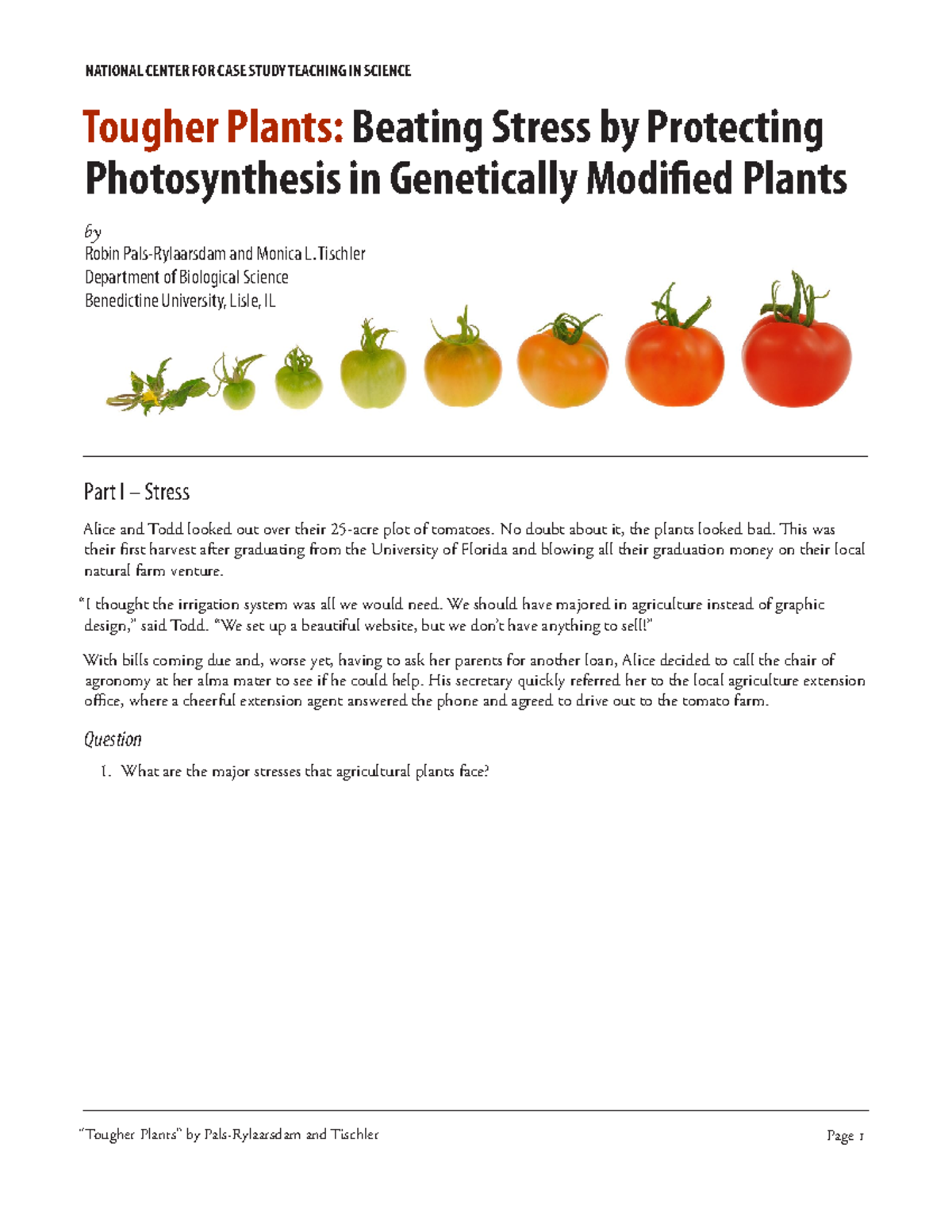 Tougher Plants Case Study - by Robin Pals-Rylaarsdam and Monica L ...