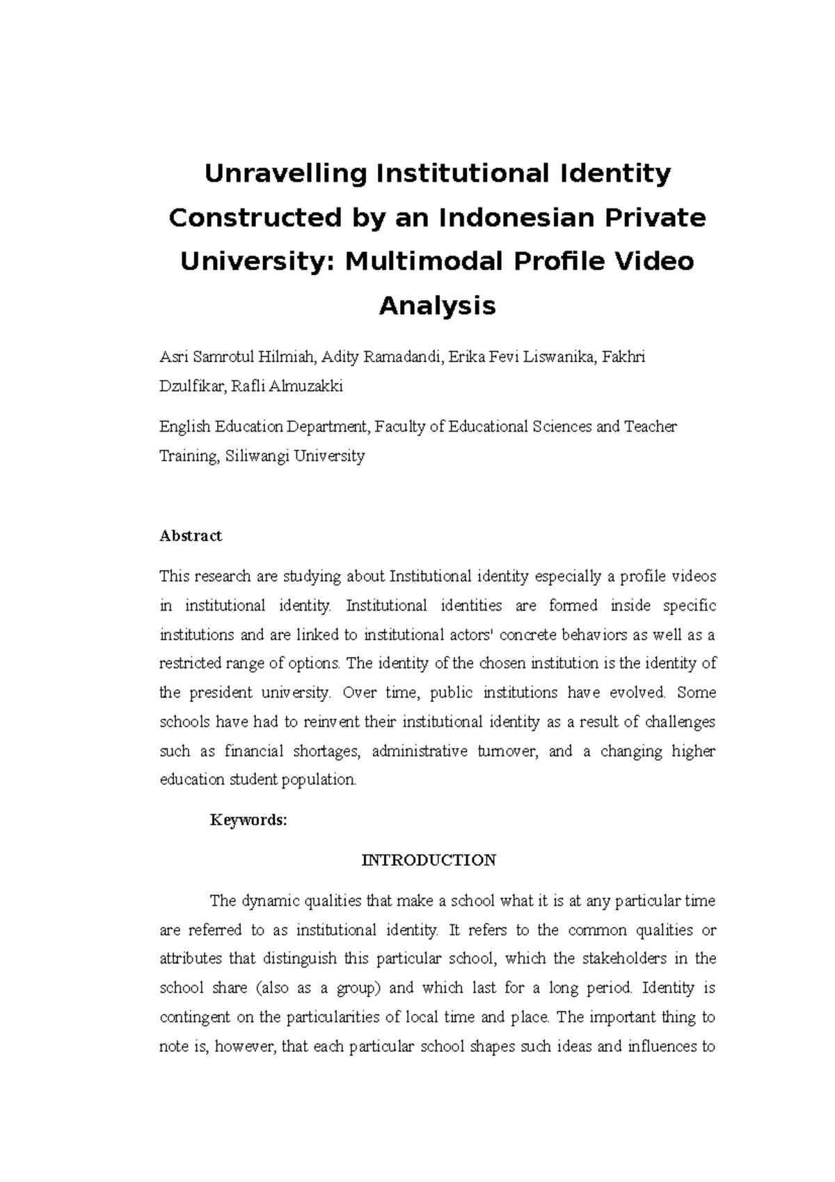 Group 1 Final Exam GIMD - Grammar In Multimodal Discourse - Unravelling ...