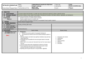 DLP Impromptu - DETAILED LESSON PLAN in Impromptu Speech School Calamba ...