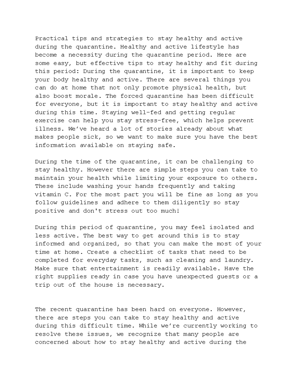 Activity 4 Demonstration - Practical tips and strategies to stay ...