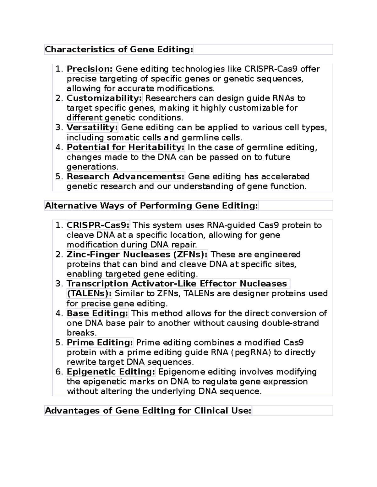 E tutorial 2 - Characteristics of Gene Editing: 1. Precision: Gene ...