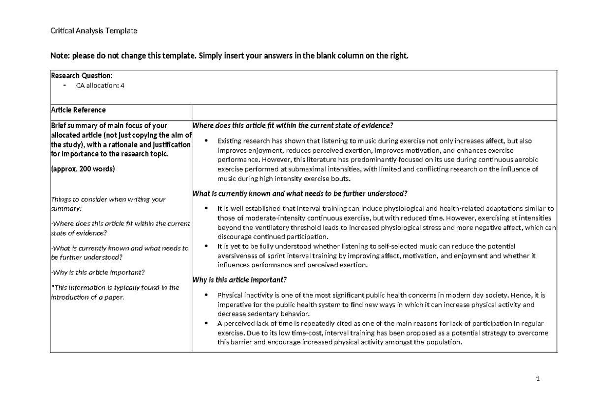 2024 PHE3SEP Assessment 1 Critical Analysis (Template) - Note: please ...