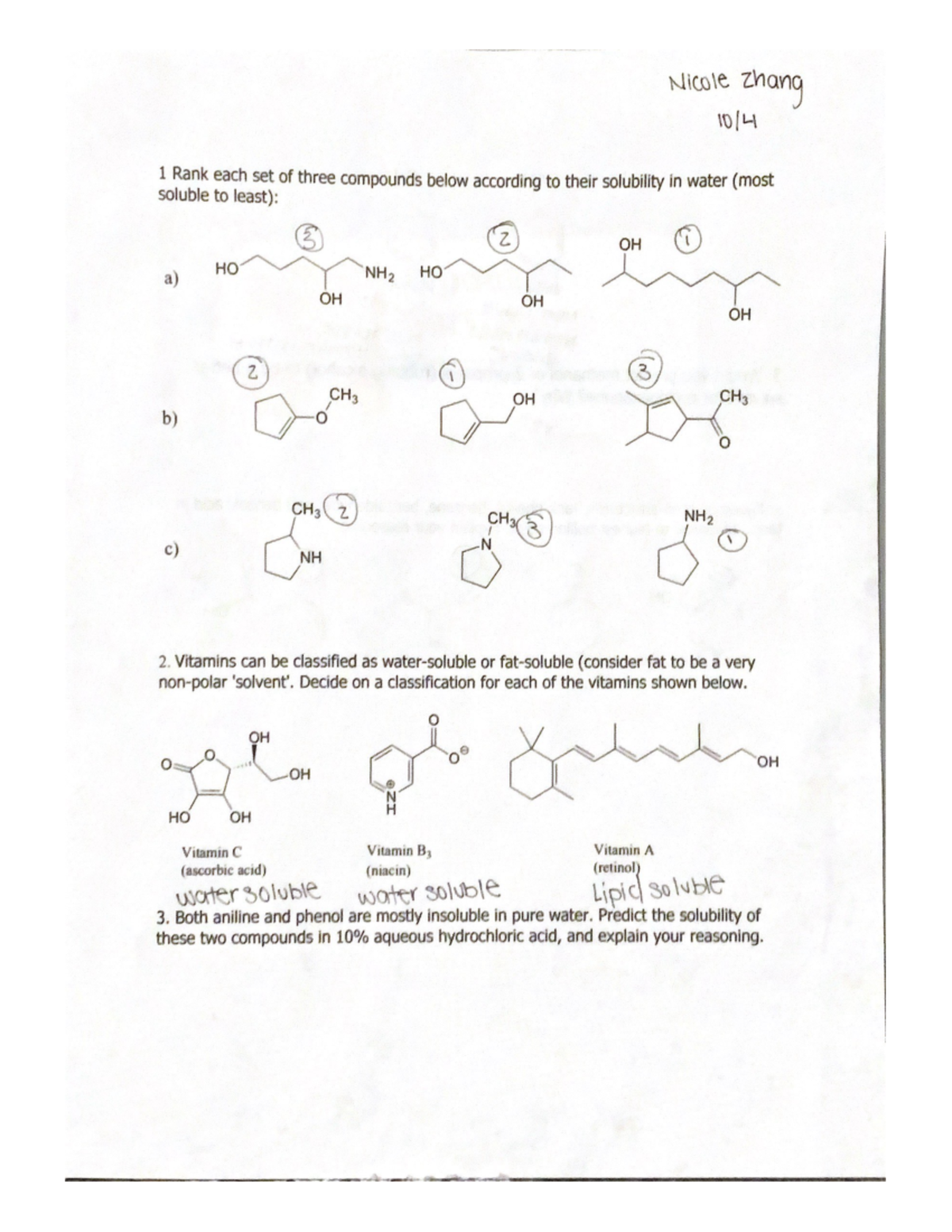 Organic Chem practice - SCI 365 - Studocu