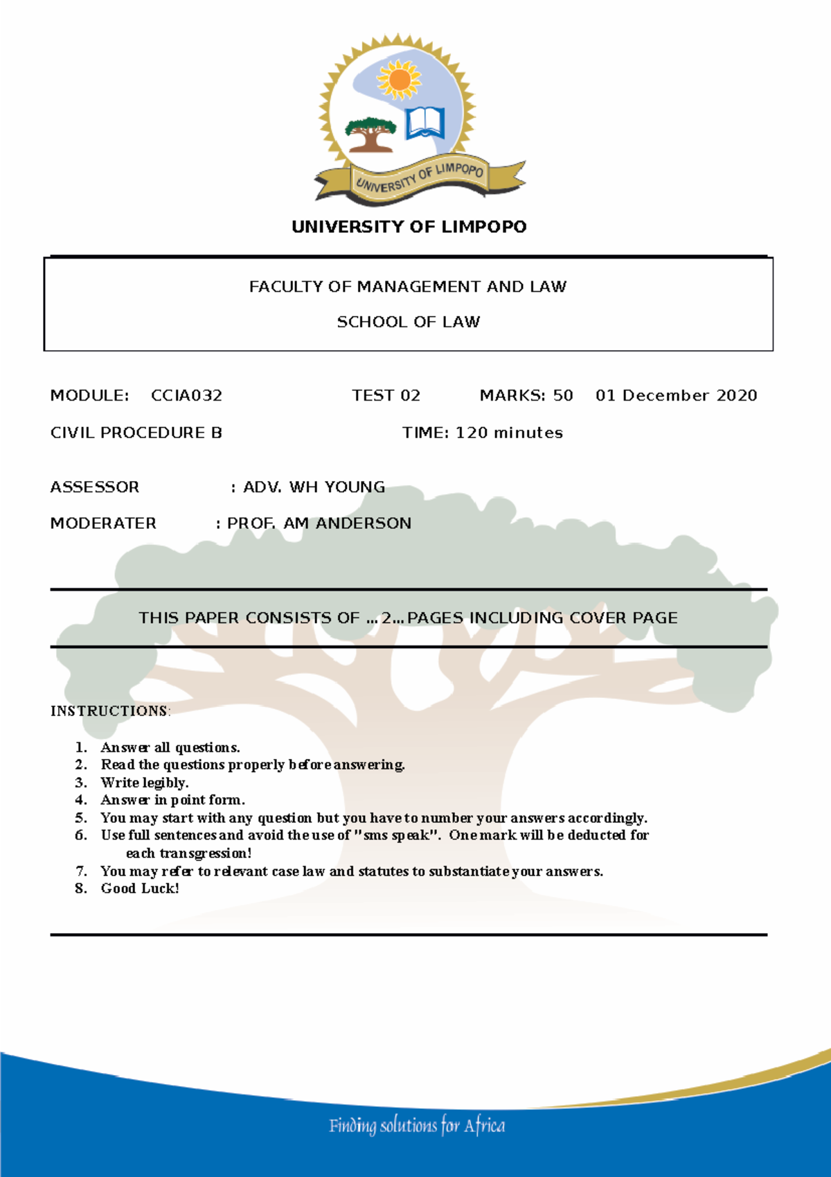 Test%202%202020 - Question paper test 2 2020 from Provisional ...