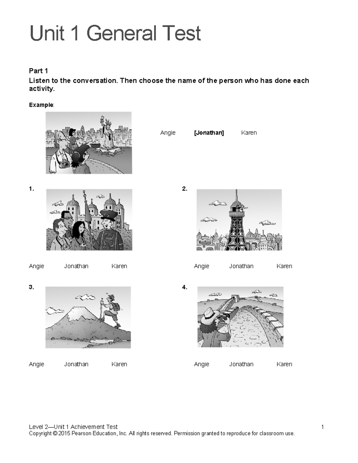 TN2 U1 Assessment - examen - Unit 1 General Test Part 1 Listen to the ...