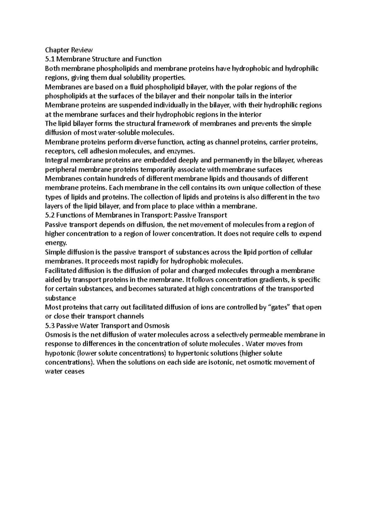 Ch 5 part 1 - Chapter 5 review end - Biology: The Dynamic Science ...