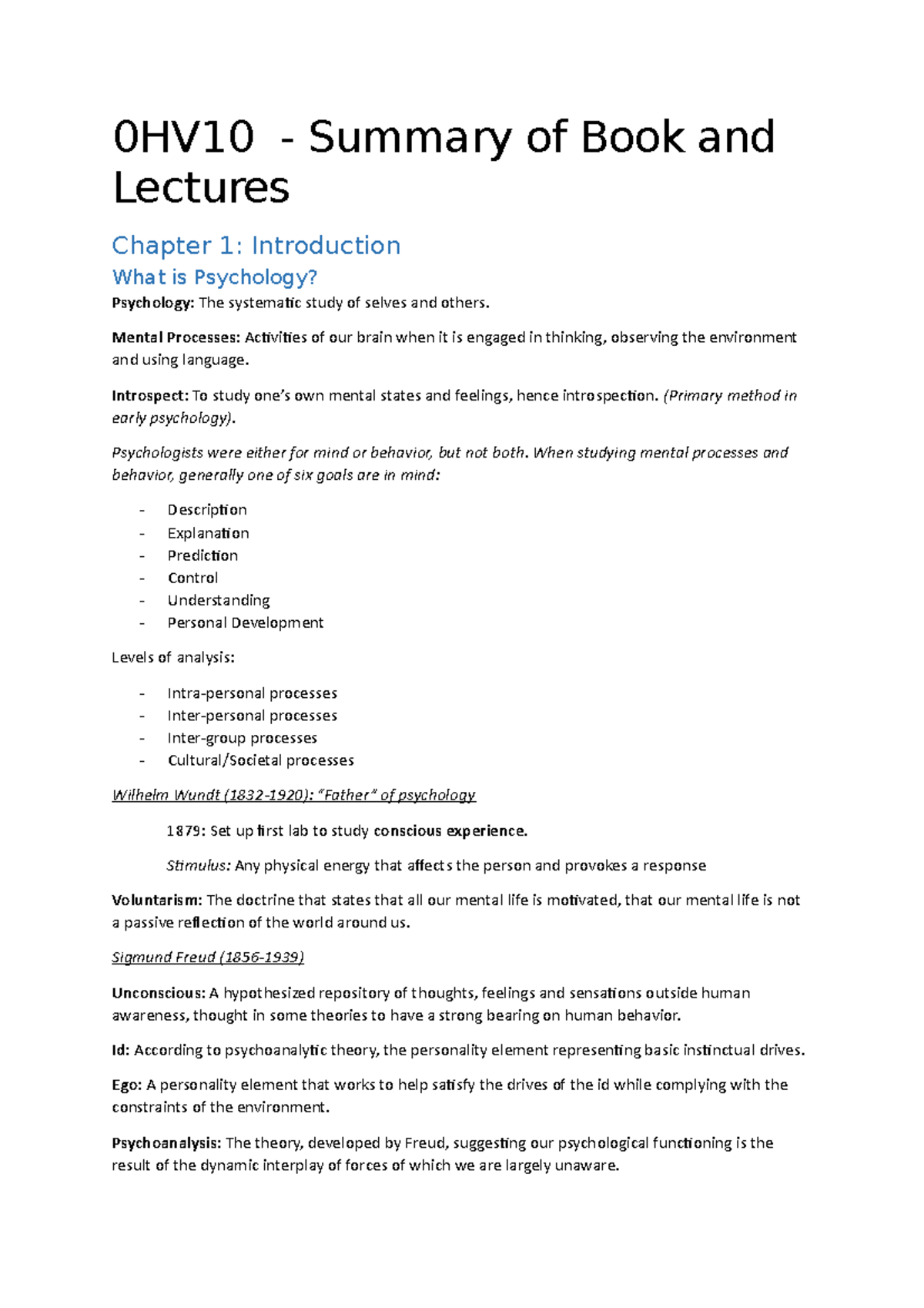 FULL BOOK Summary 0HV10 - 0HV10 - Summary of Book and Lectures Chapter ...