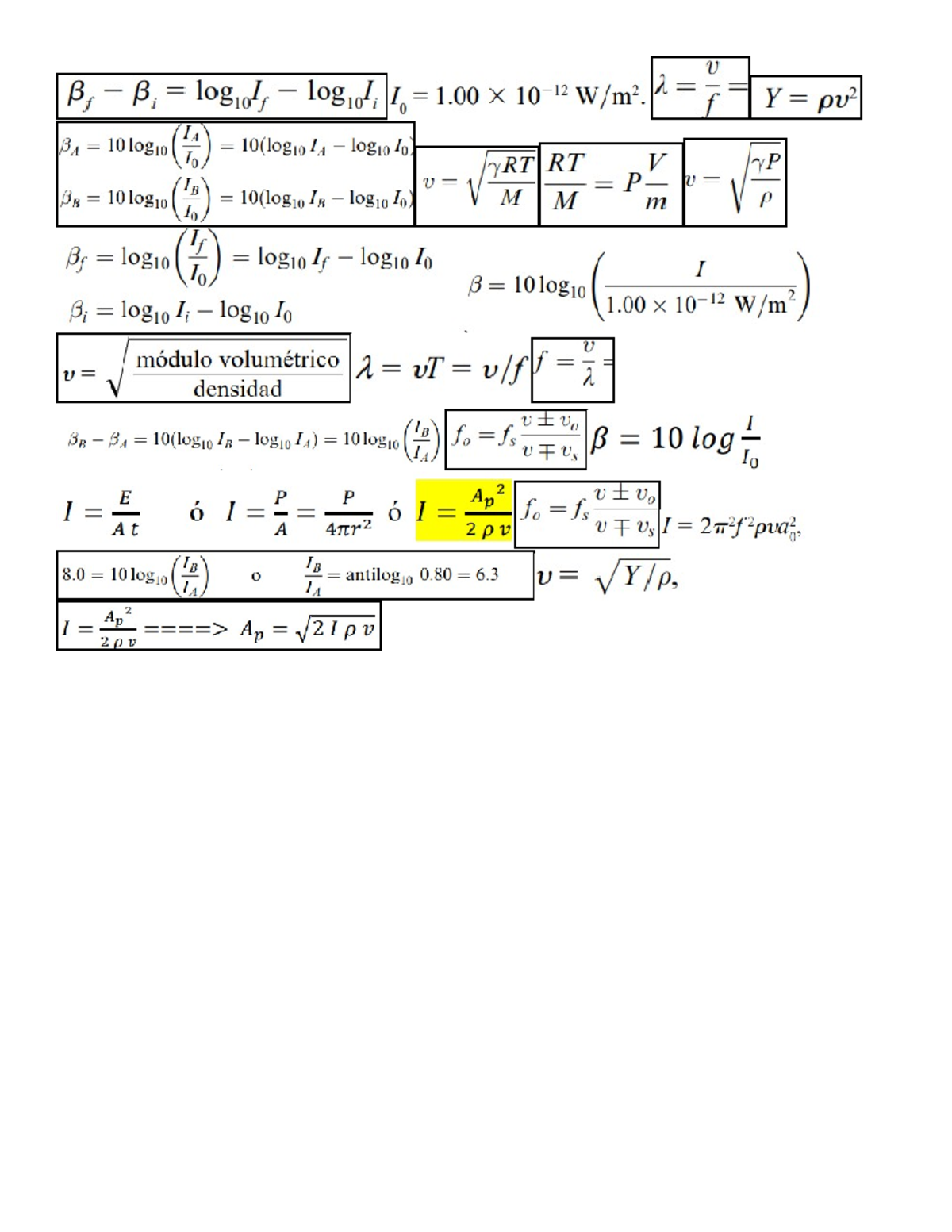 Formulas mate - matemáticas - Studocu