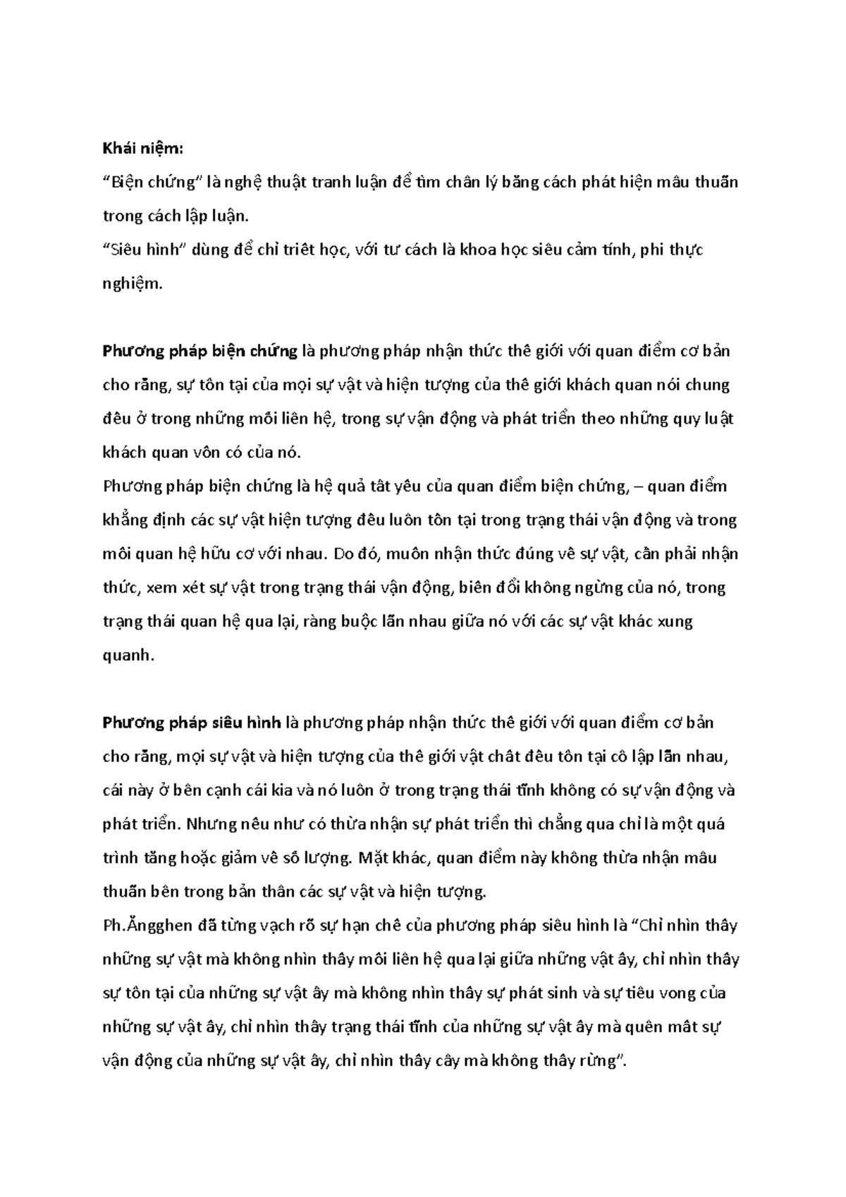 Triết - triết bài tập - Khái ni m:ệ “Bi n ch ng” là nghệ ứ ệ thu t tranh lu n đậ ậ ể tm chân lý ...