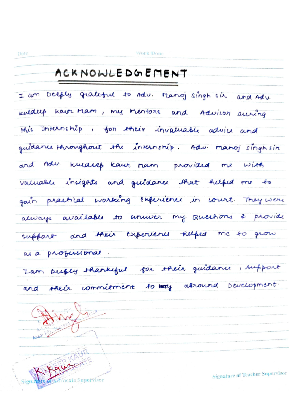 Internship Diary - Course Notes of LL.B. - Studocu