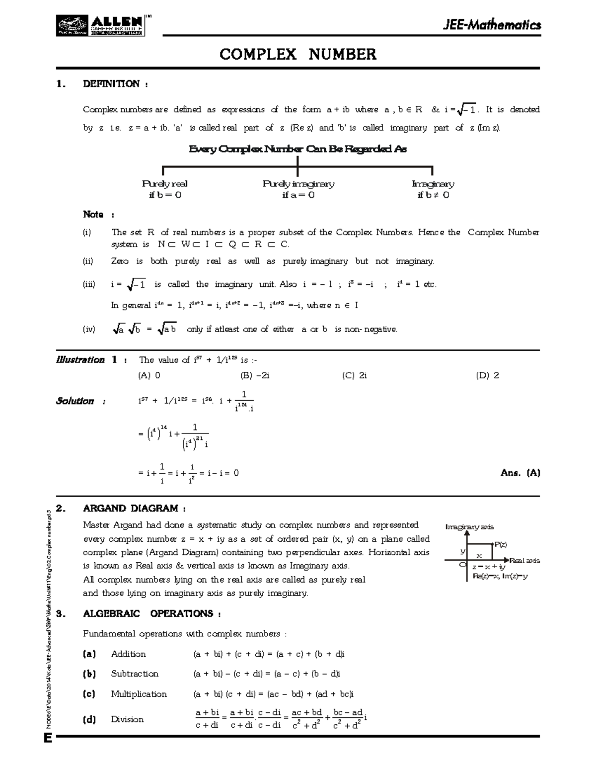 Complex Numbers - IMPORTANT - E NODE6\E\Data\2014\Kota\JEE-Advanced\SMP ...