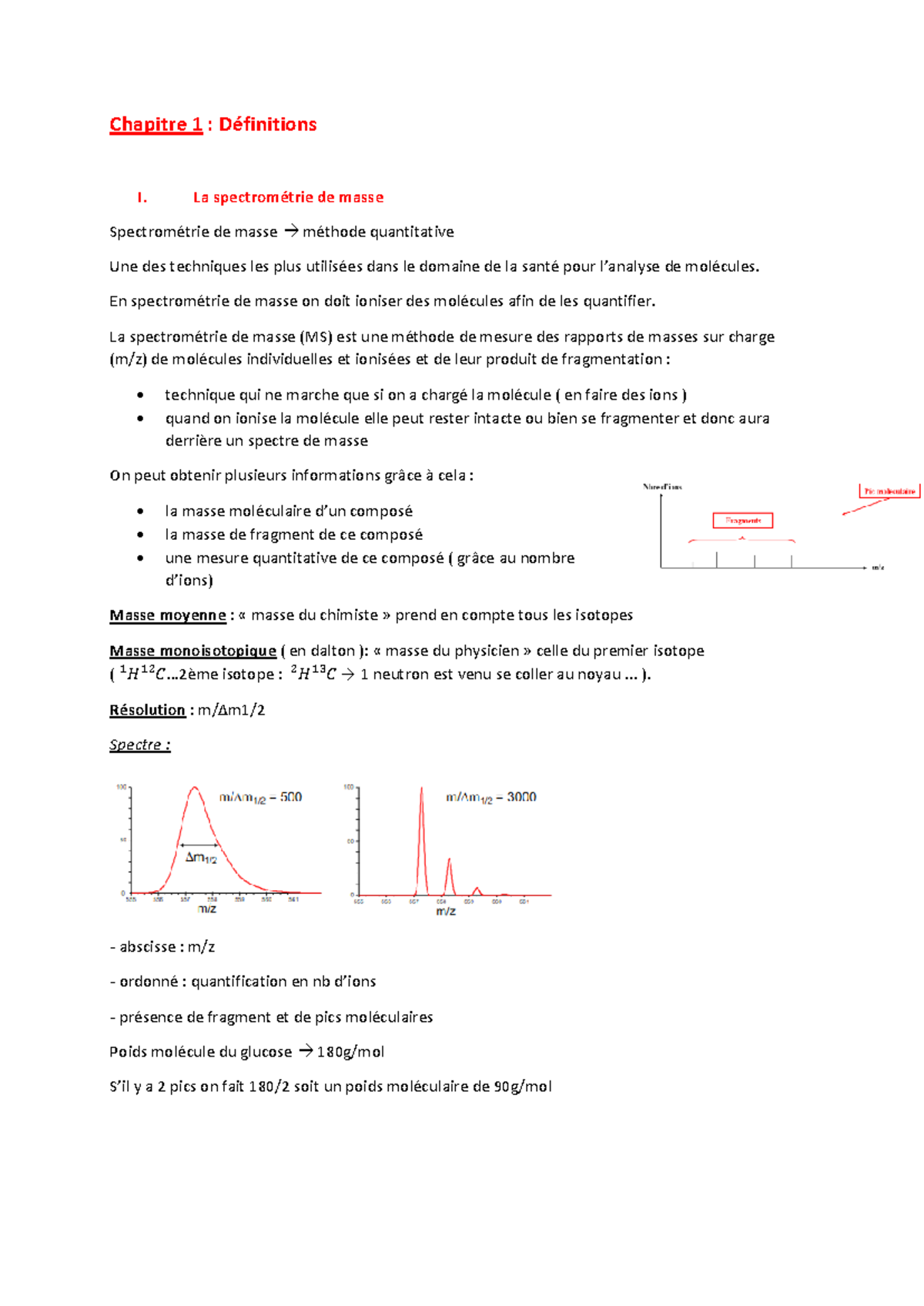 Spectrom Ã©trie de masse - Chapitre 1 : Définitions I. La spectrométrie ...