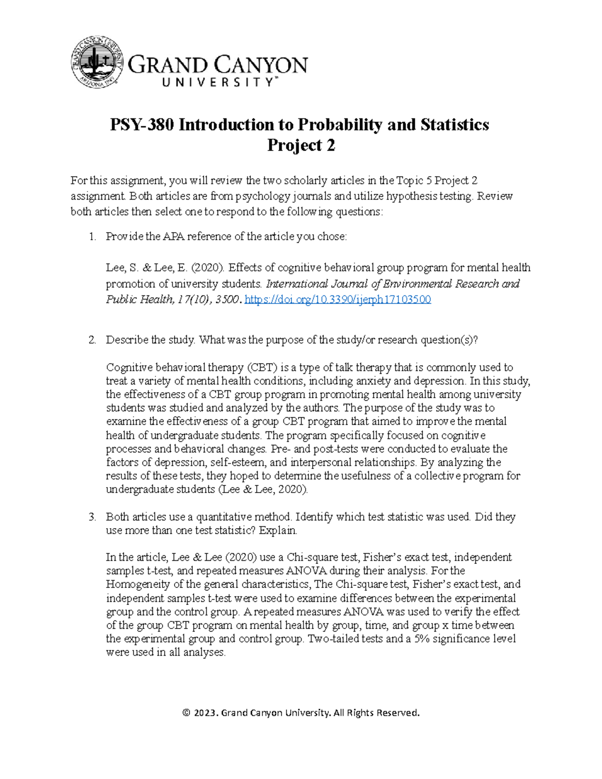 PSY380 RS T5 Benchmark Project 2 Articles - PSY-380 Introduction to ...