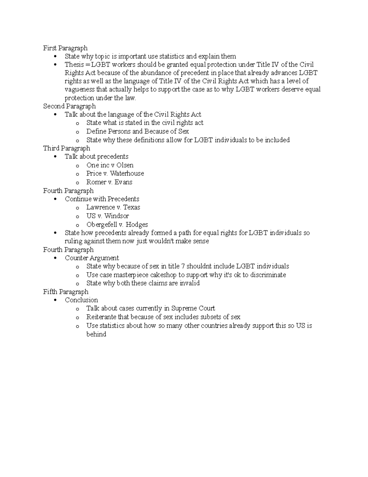 Final paper outline for 397 - First Paragraph State why topic is ...