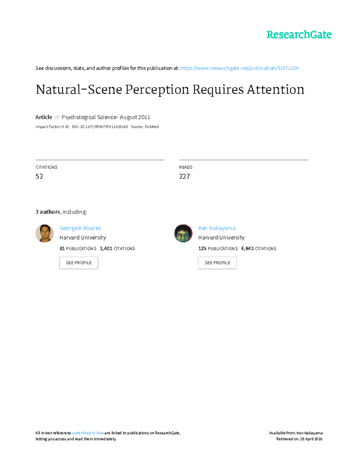 Natural- Scene Perception Requires Attention 2011 - See discussions, stats, and author profiles ...