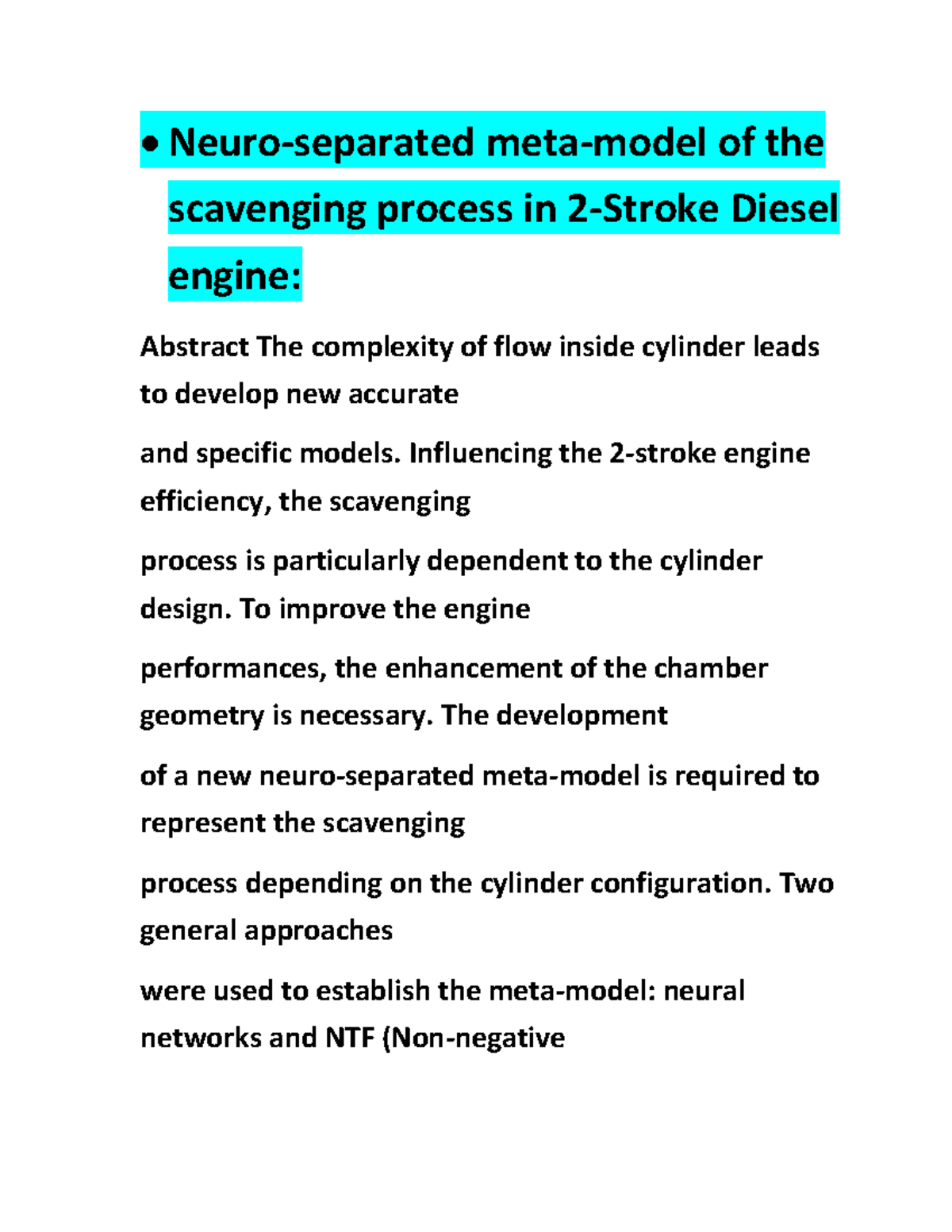 Neuro-separated meta-model of the scavenging process in 2-Stroke Diesel ...