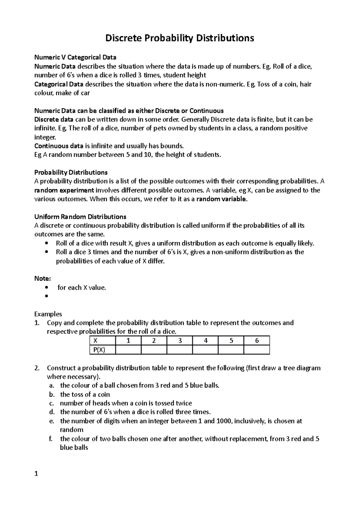13 Discrete Probability Distributions - Discrete Probability Distributions Numeric V Categorical ...