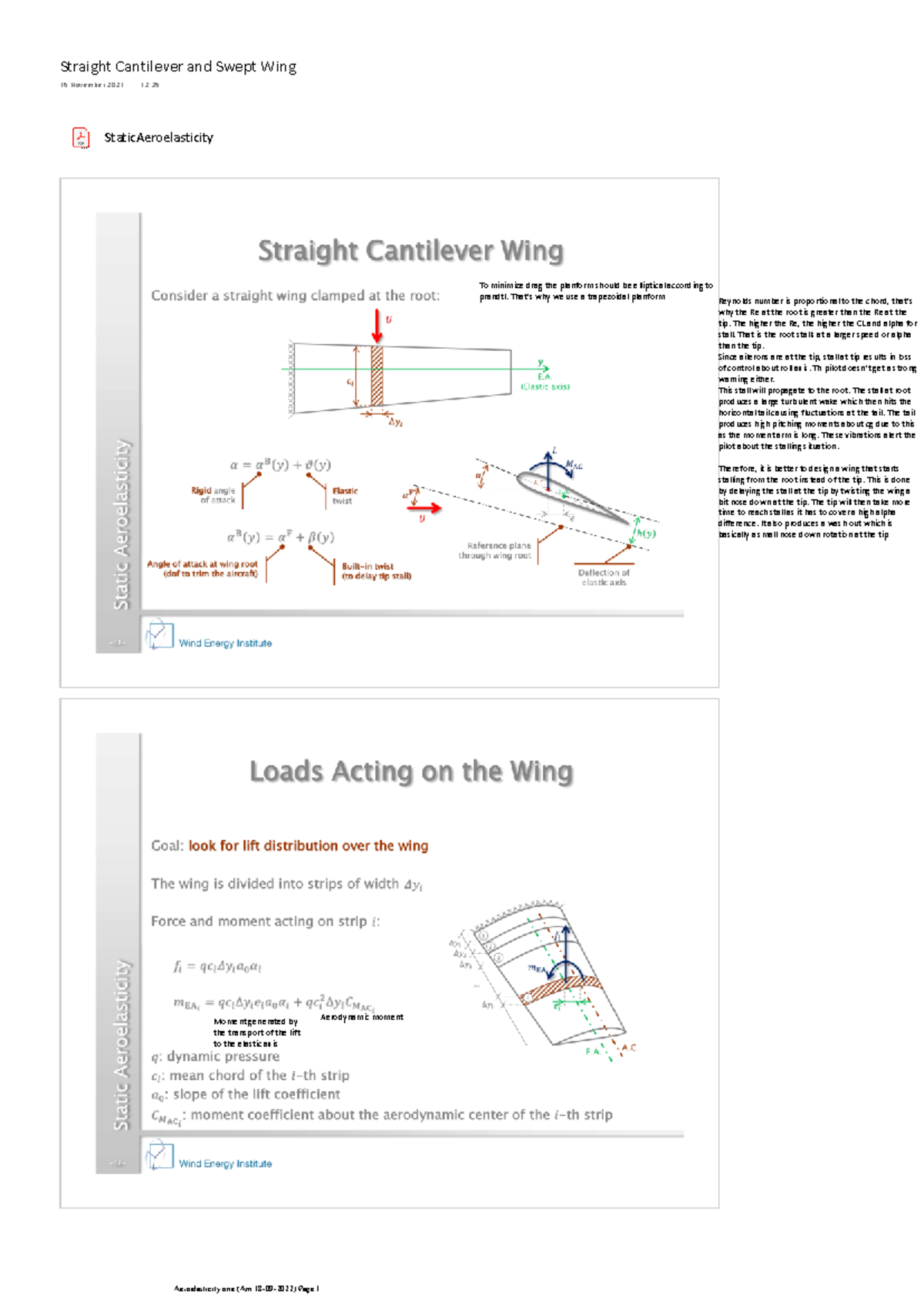 Straight Cantilever and Swept Wing - StaticAeroelasticity To minimize ...