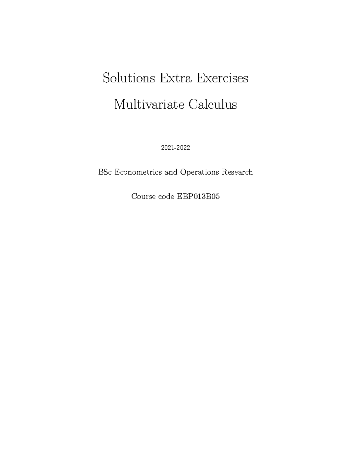 Solutions Extra Exercises Multi Calc 21-22 - Solutions Extra Exercises ...