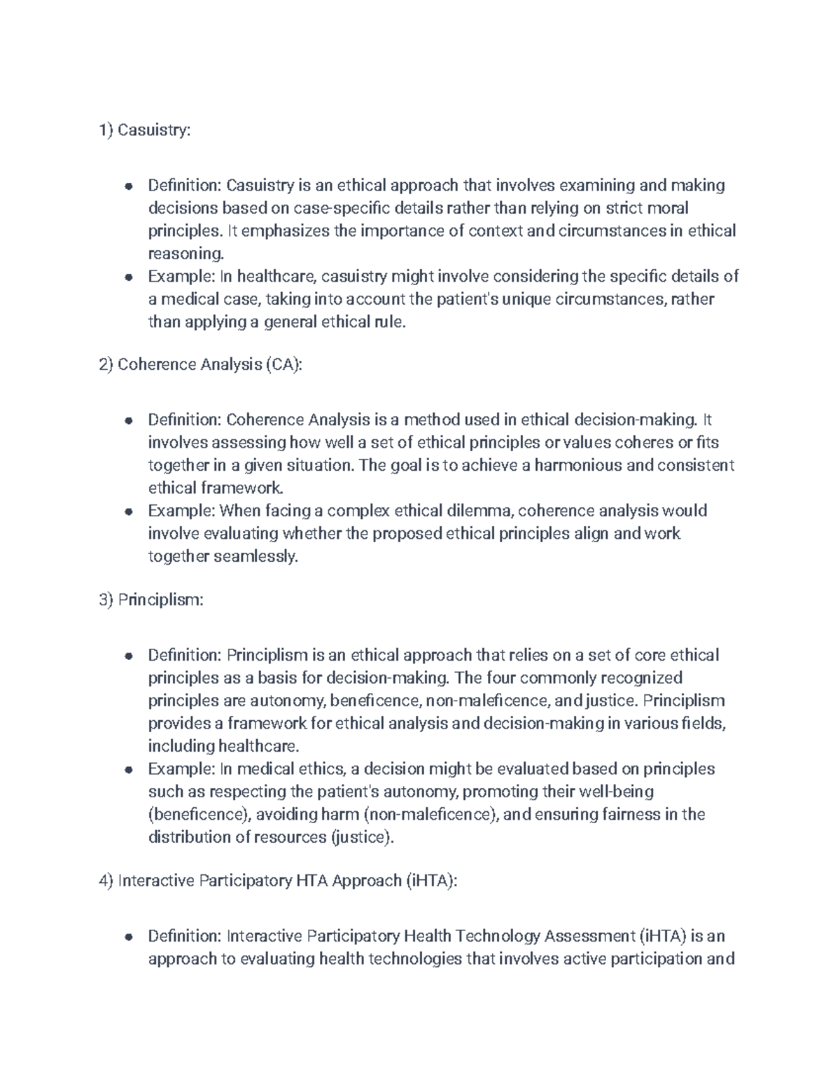 4108 notes - Casuistry: Definition: Casuistry is an ethical approach ...