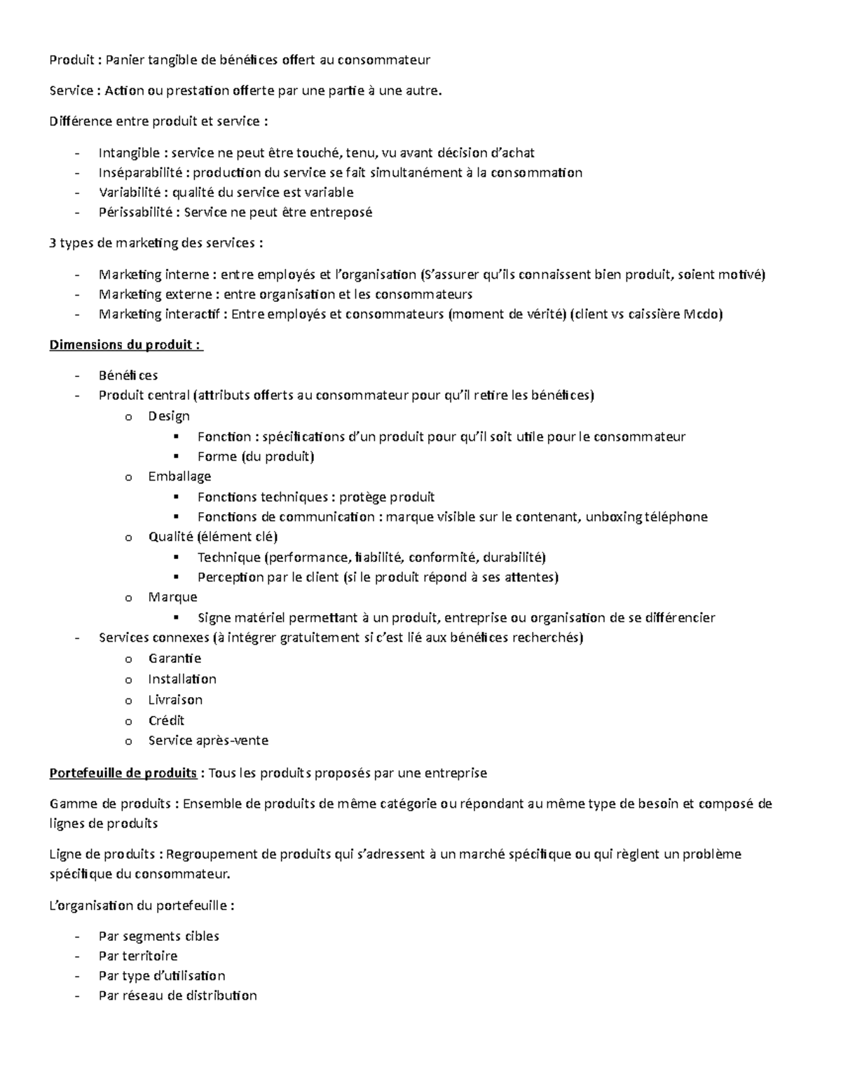 Notes de cours 8 - Produits vs services Dimensions des produits Gestion ...