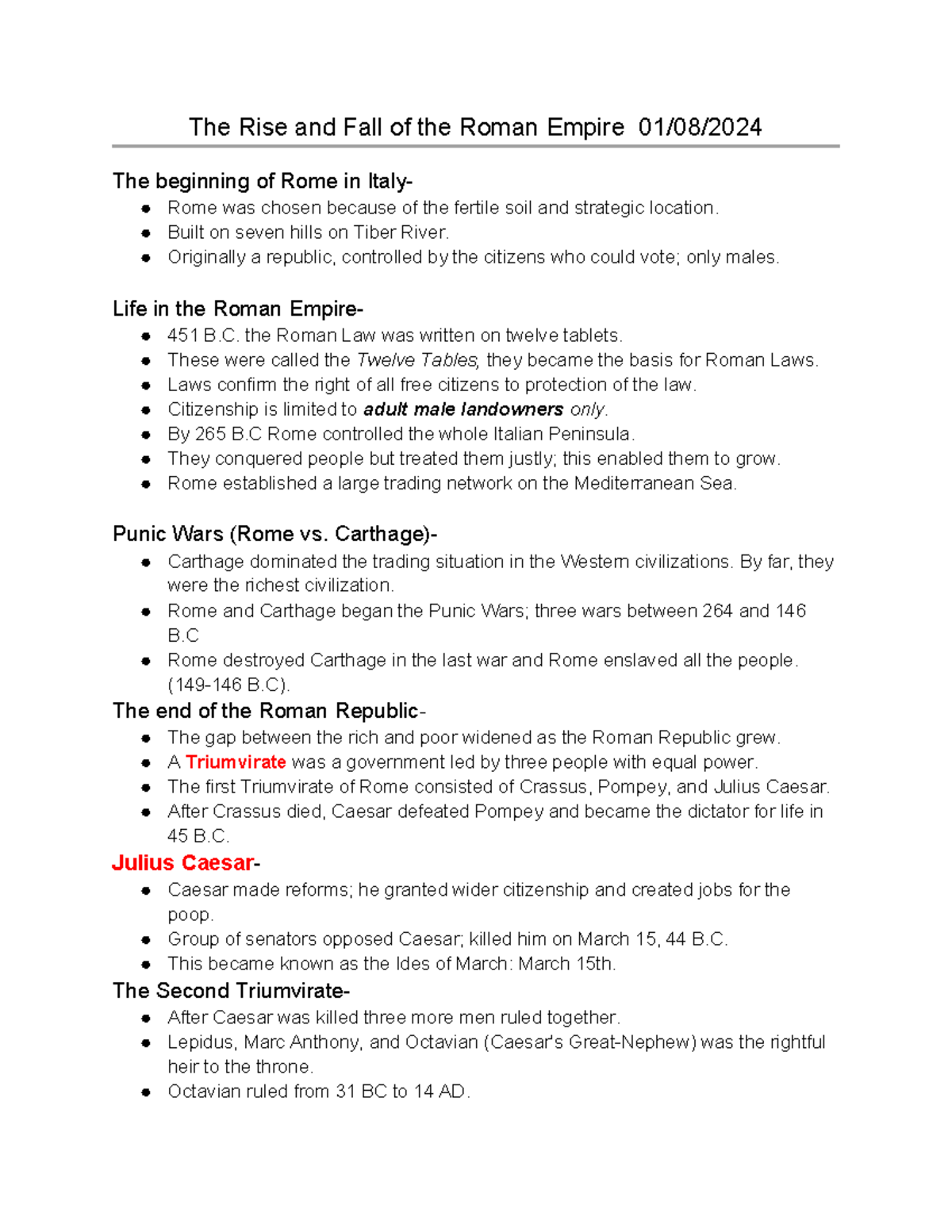 Rise and Fall of the Roman Empire - Built on seven hills on Tiber River ...